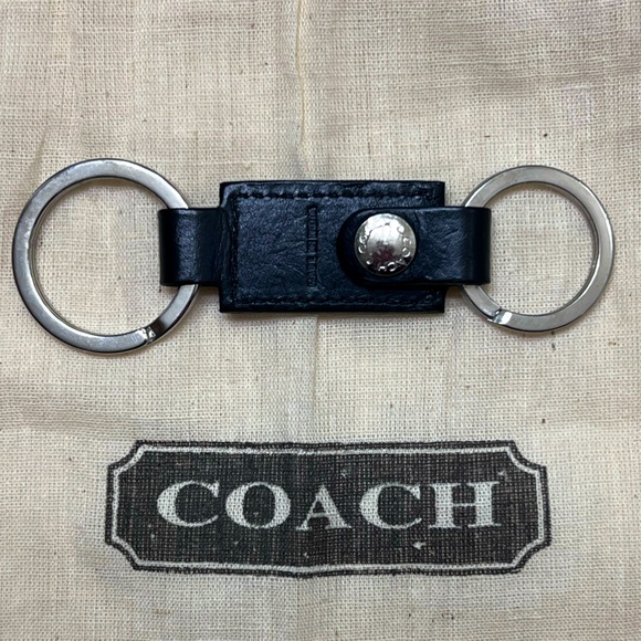 Coach | Accessories | Coach Valet Key Fob Vintage Black Leather ...